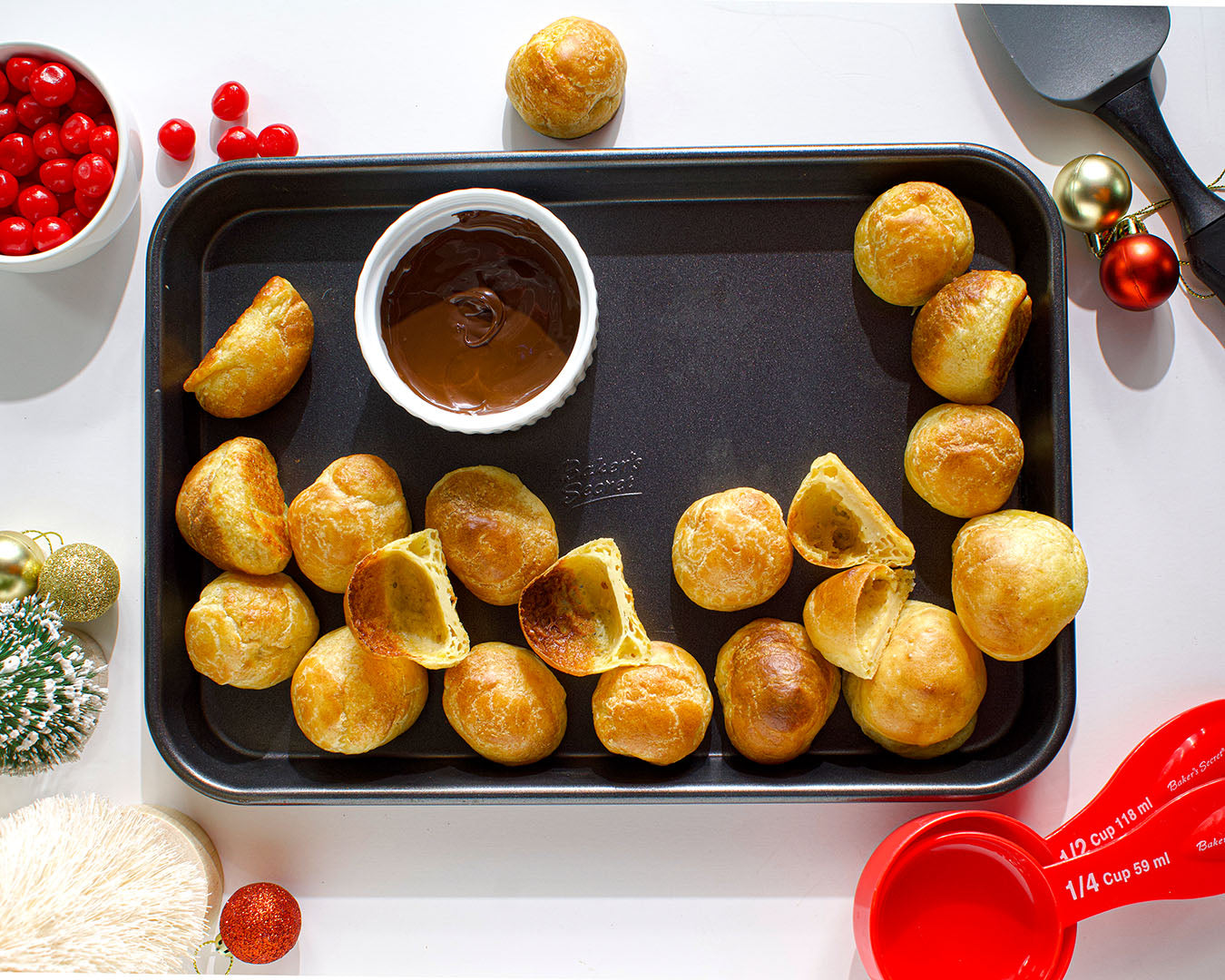 Festive Reindeer Cream Puffs