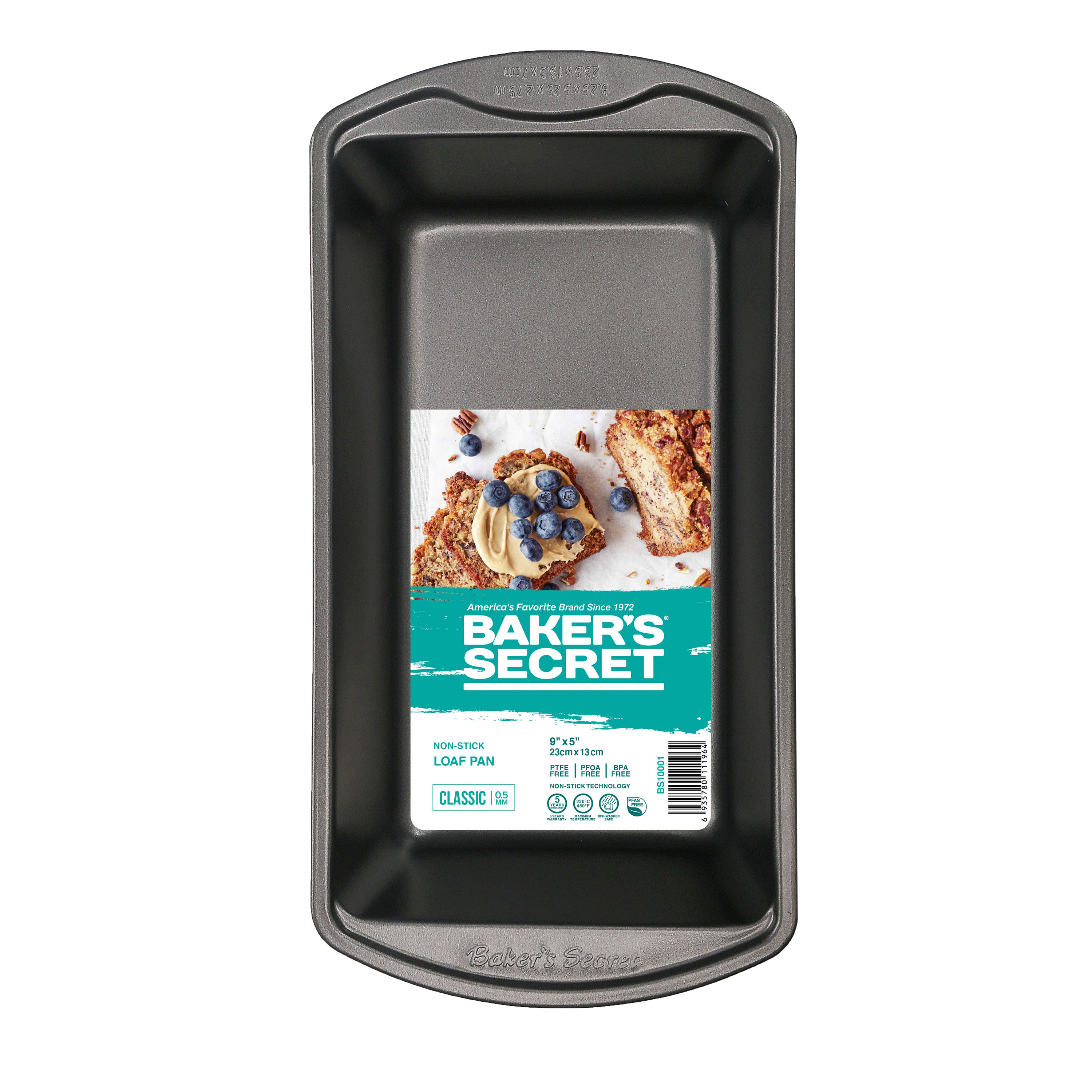 Baker's Secret Nonstick Loaf Pan, Optimum Non-stick Performance, Carbon ...